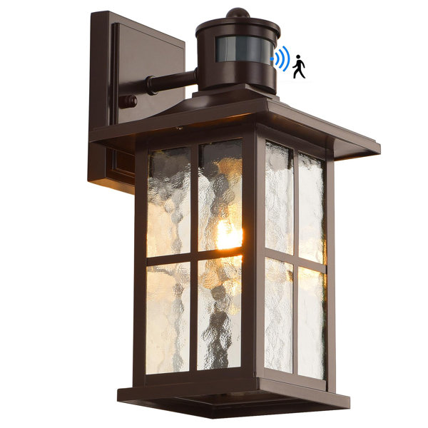 Red Barrel Studio® Motion Sensor Outdoor Wall Lantern Dusk To Dawn Exterior Porch Light Fixture ...